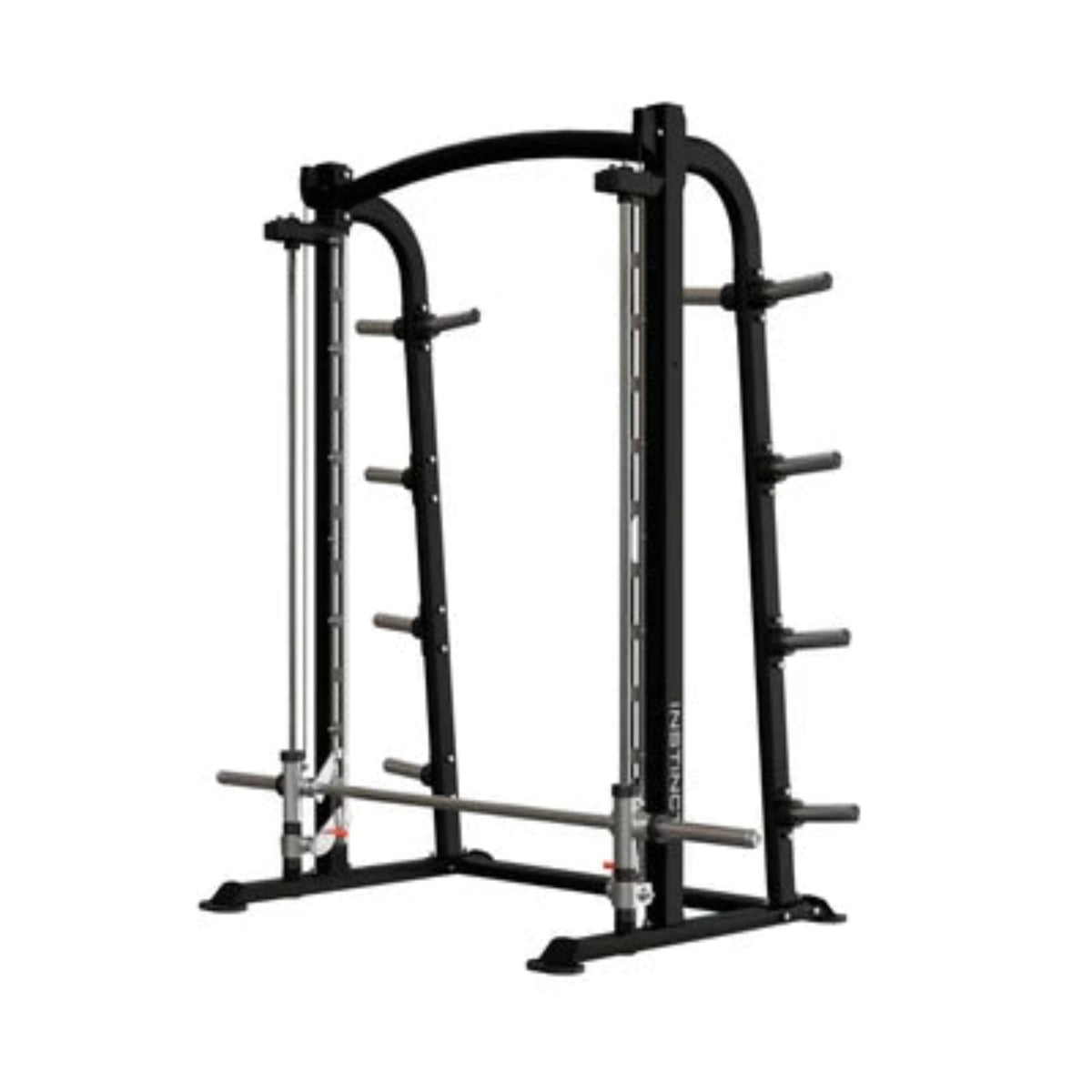 Pendulum Squat Smith Machine with Guided Bar and Plate Storage
